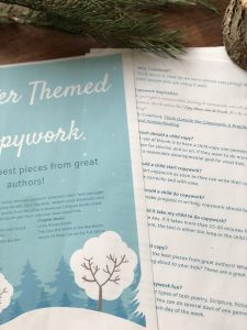 Winter Themed Copywork (FREE Printable) - Our Life Homeschooling