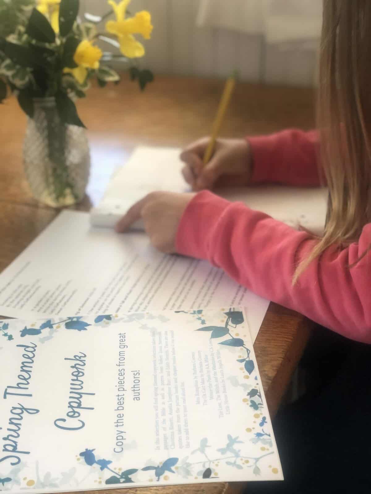 Spring-Themed Homeschool Copywork (Free Printable) - Our Life Homeschooling
