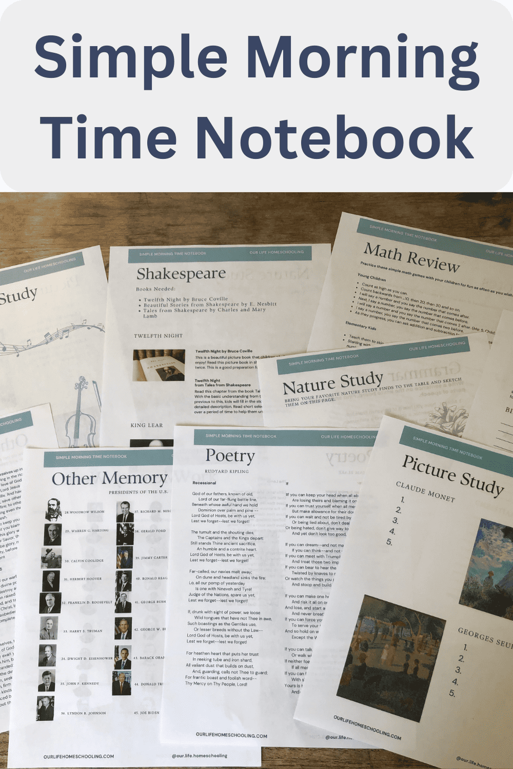 Simple Morning Time Notebook Volume I - Our Life Homeschooling