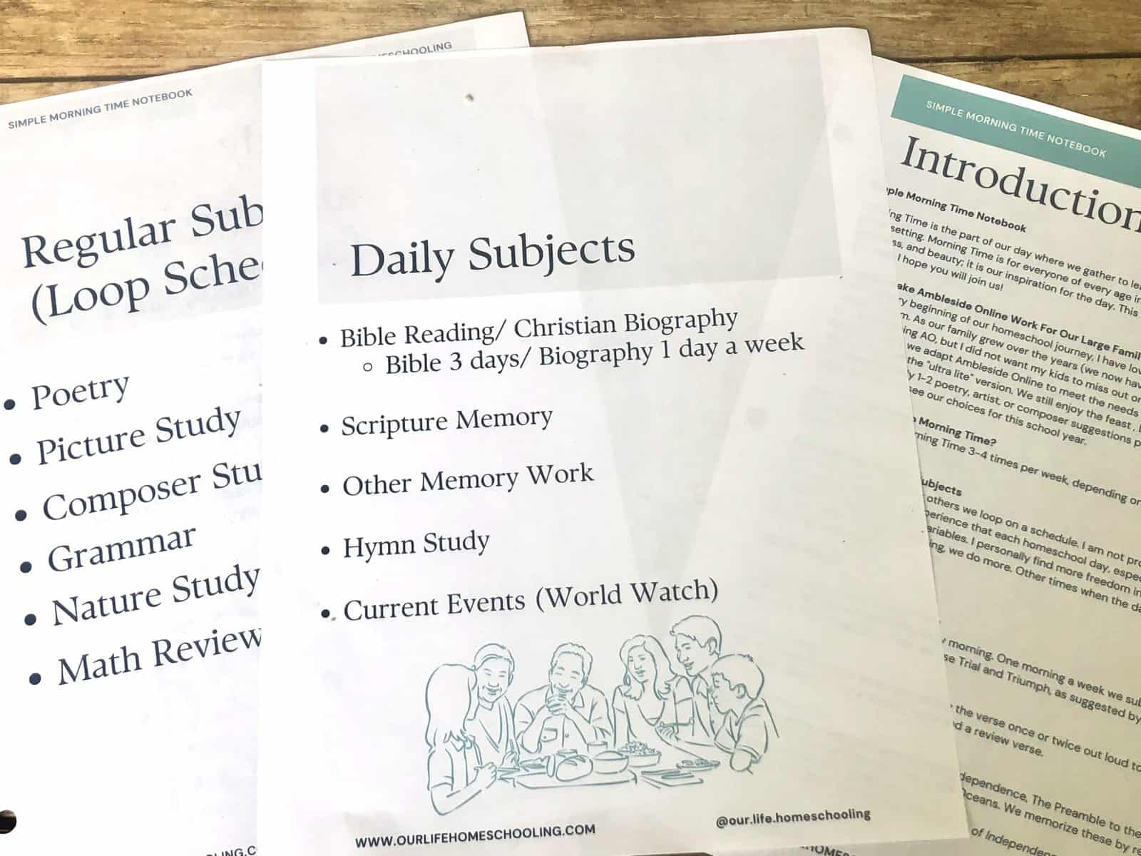 - Our Life Homeschooling Simple Morning Time Notebook