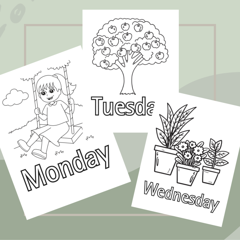 Days of the Week Free Printable Display and Coloring Sheets - Our Life ...