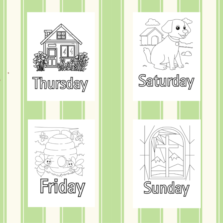 Days of the Week Free Printable Display and Coloring Sheets - Our Life ...