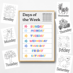 Days of the Week Free Printable Display and Coloring Sheets - Our Life ...