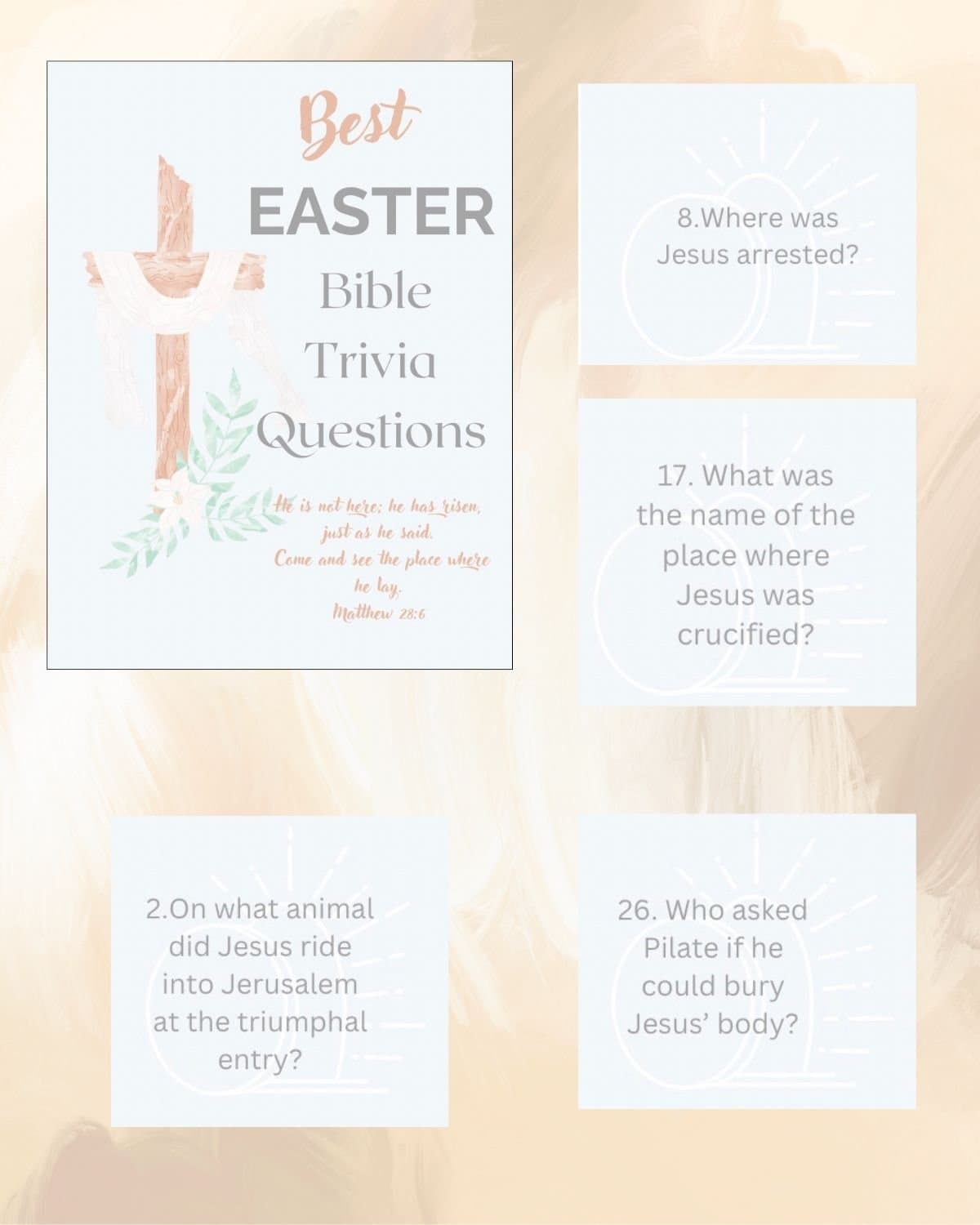 Best Easter Bible Trivia Questions Free Printable - Our Life Homeschooling