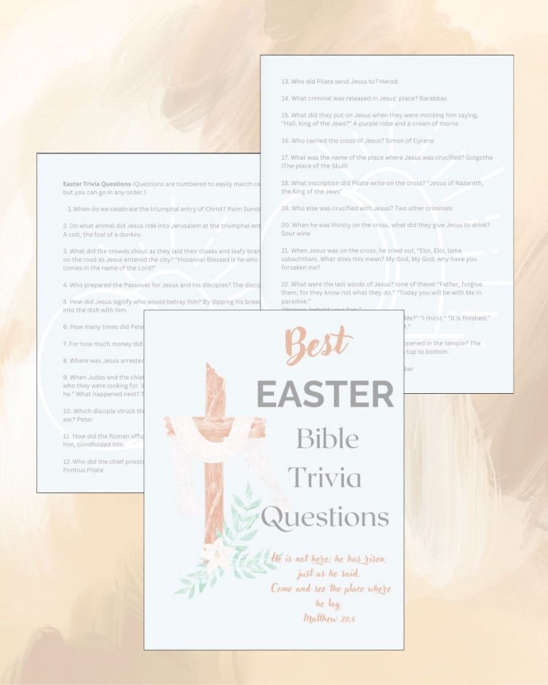Best Easter Bible Trivia Questions Free Printable - Our Life Homeschooling