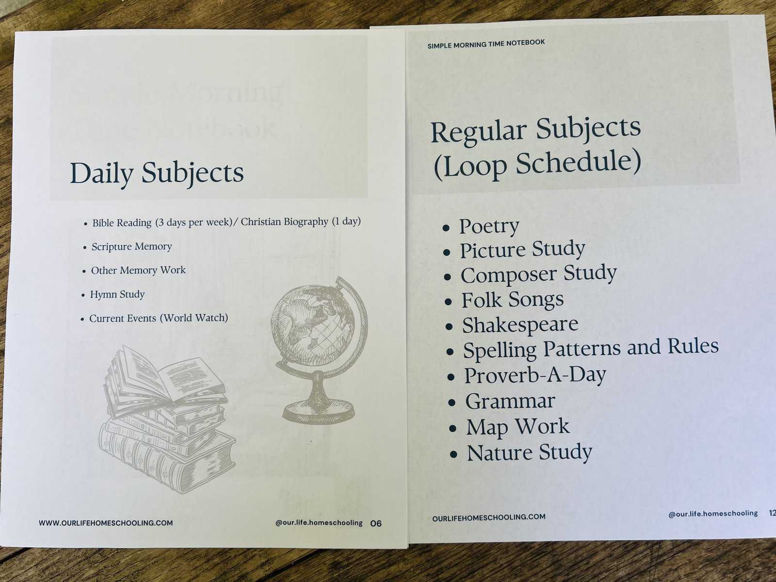 - Our Life Homeschooling Simple Morning Time Notebook