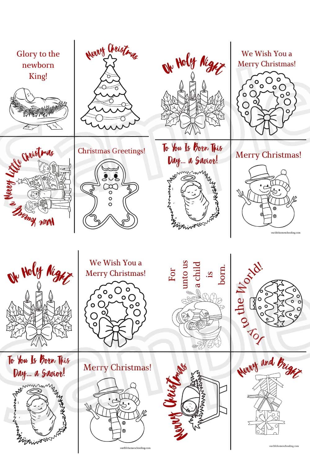 Free Printable Christmas Coloring Patterns for Kids - Our Life ...