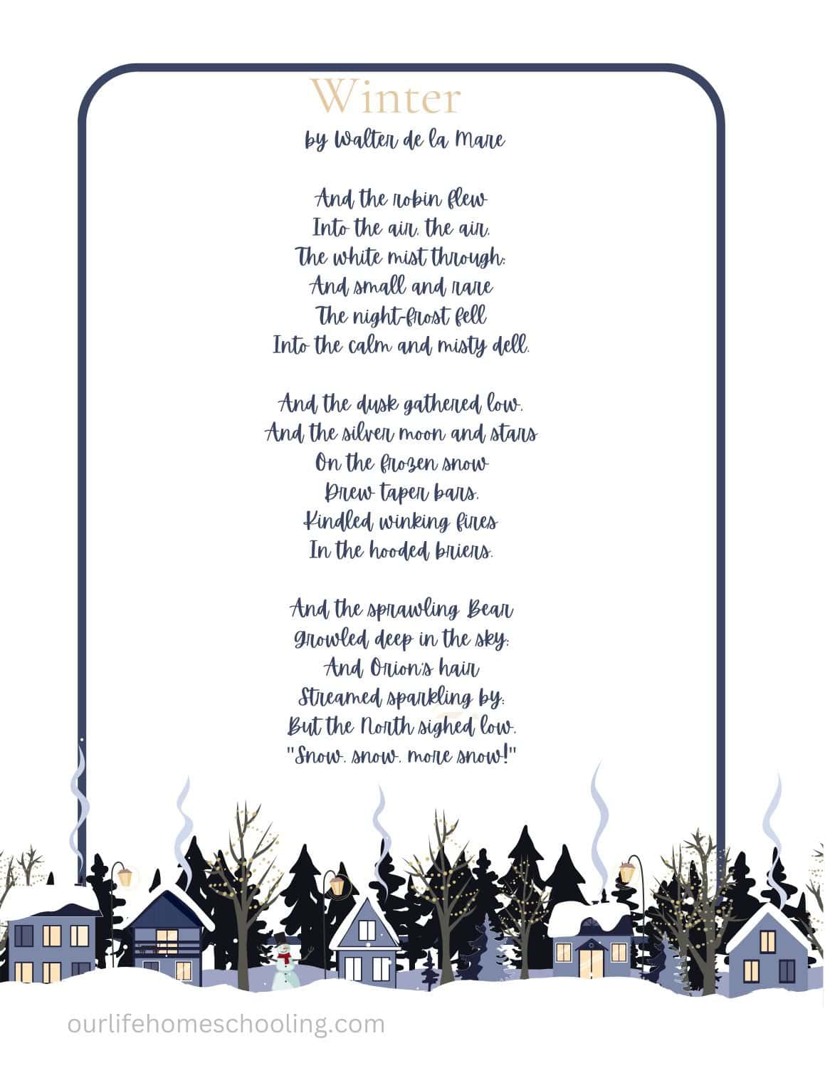 Heart-warming Winter Poems for Kids (FREE Printable) - Our Life ...