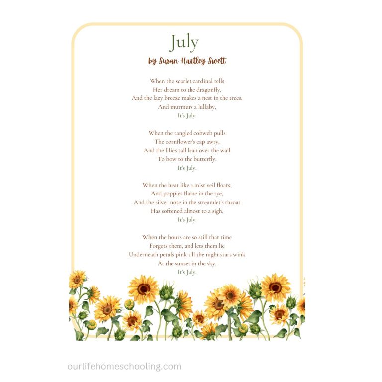 Lovely Summer Poems for Kids (Free Printable) - Our Life Homeschooling