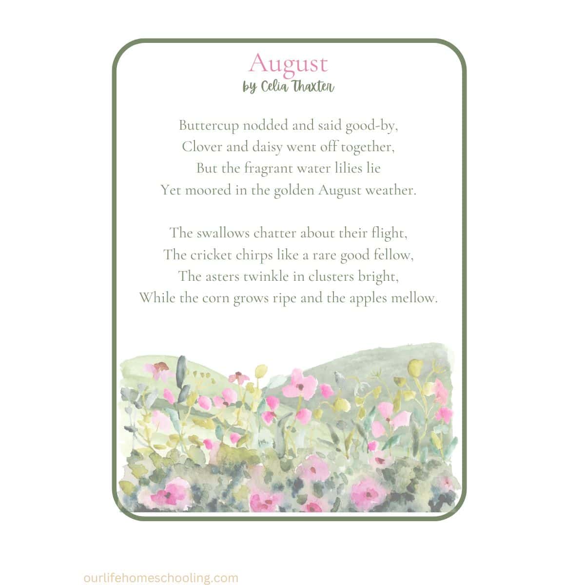 Lovely Summer Poems for Kids (Free Printable) - Our Life Homeschooling